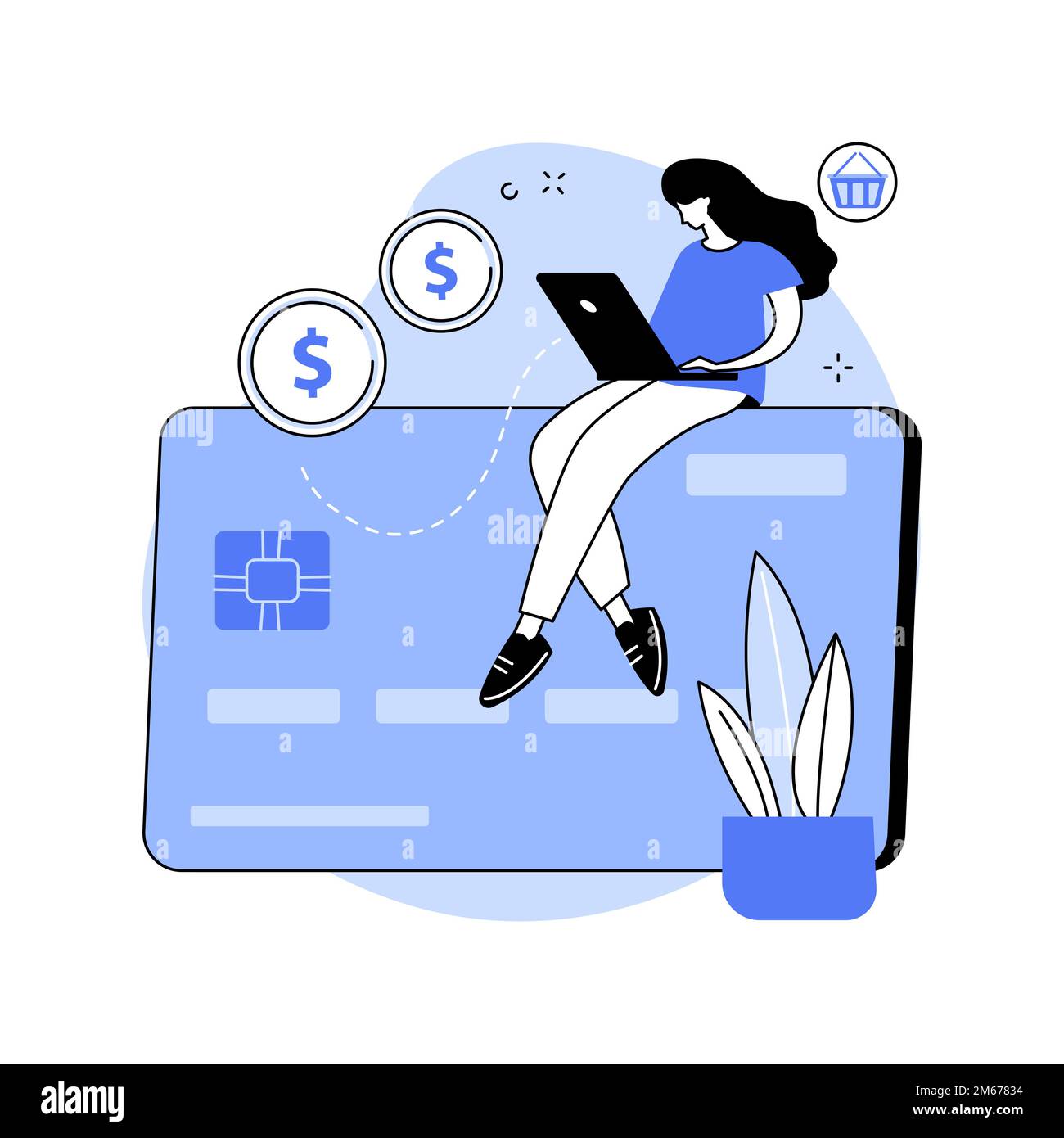 Plastic money abstract concept vector illustration. Credit and debit ...