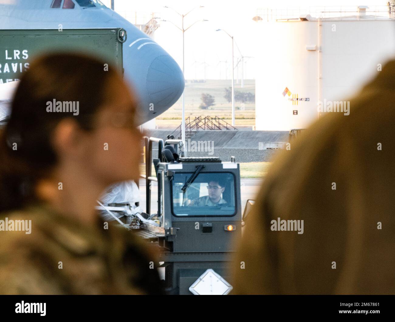 U.S. Air Force Senior Airman Christian Barrios, center, 60th Aerial ...