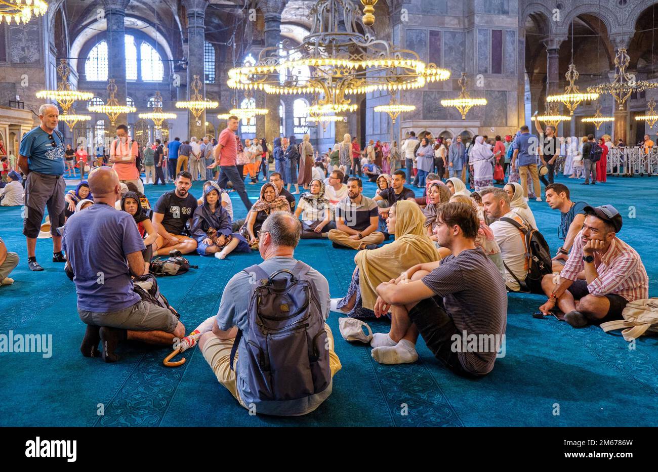 Interior of Hagia Sophia mosque and historical Byzantine church in ...