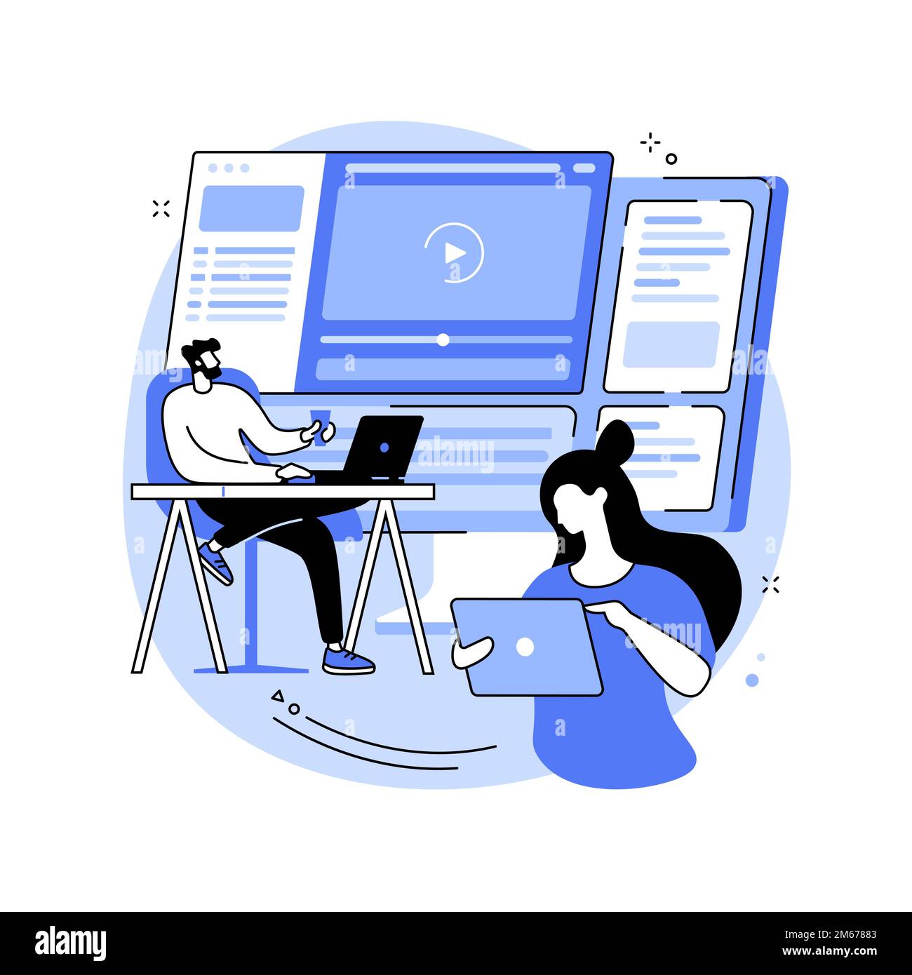 Packaged software abstract concept vector illustration. Multiple ...