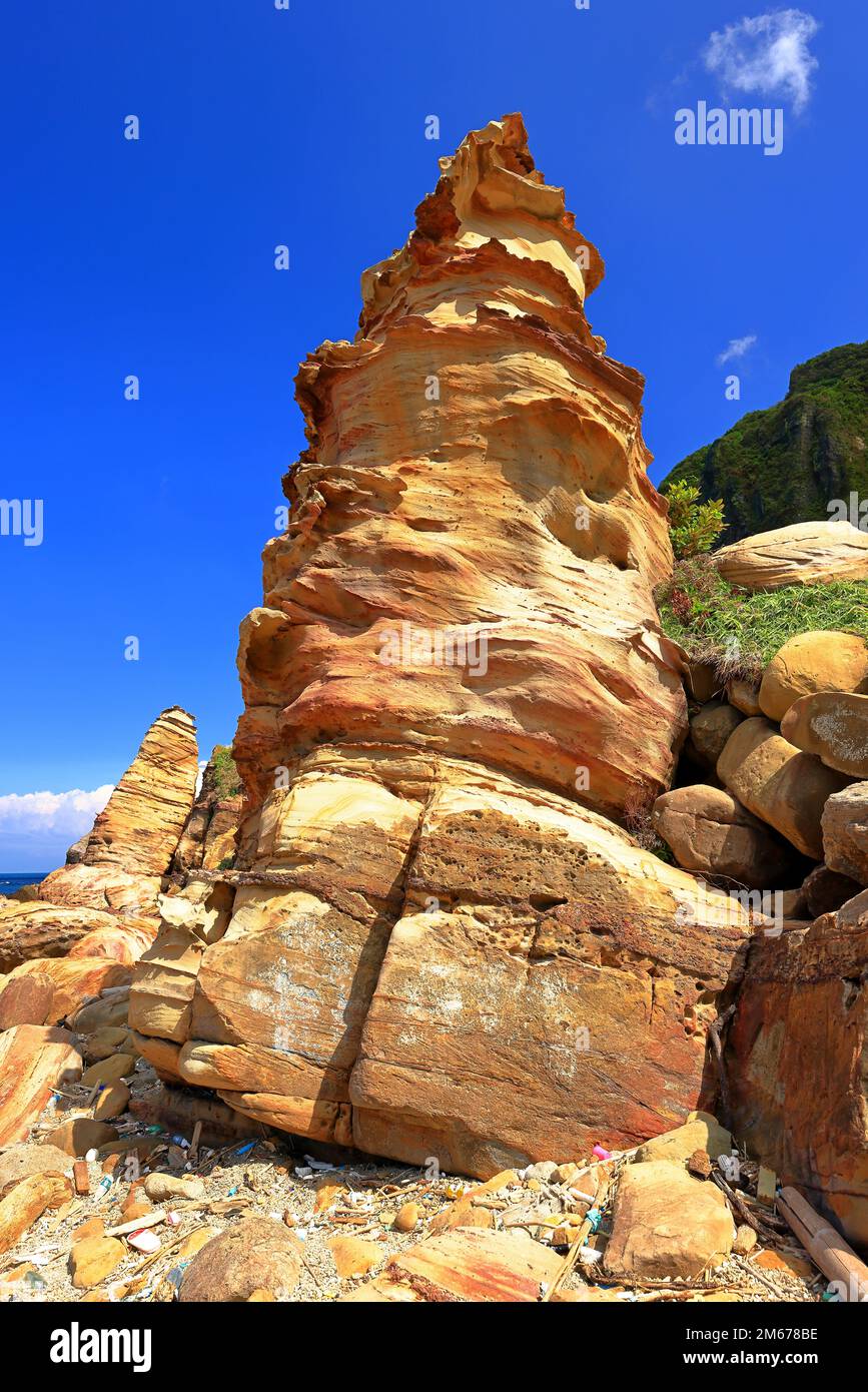 Coastal rock formations in Nanya, Northeast Coast National Scenic Area ...
