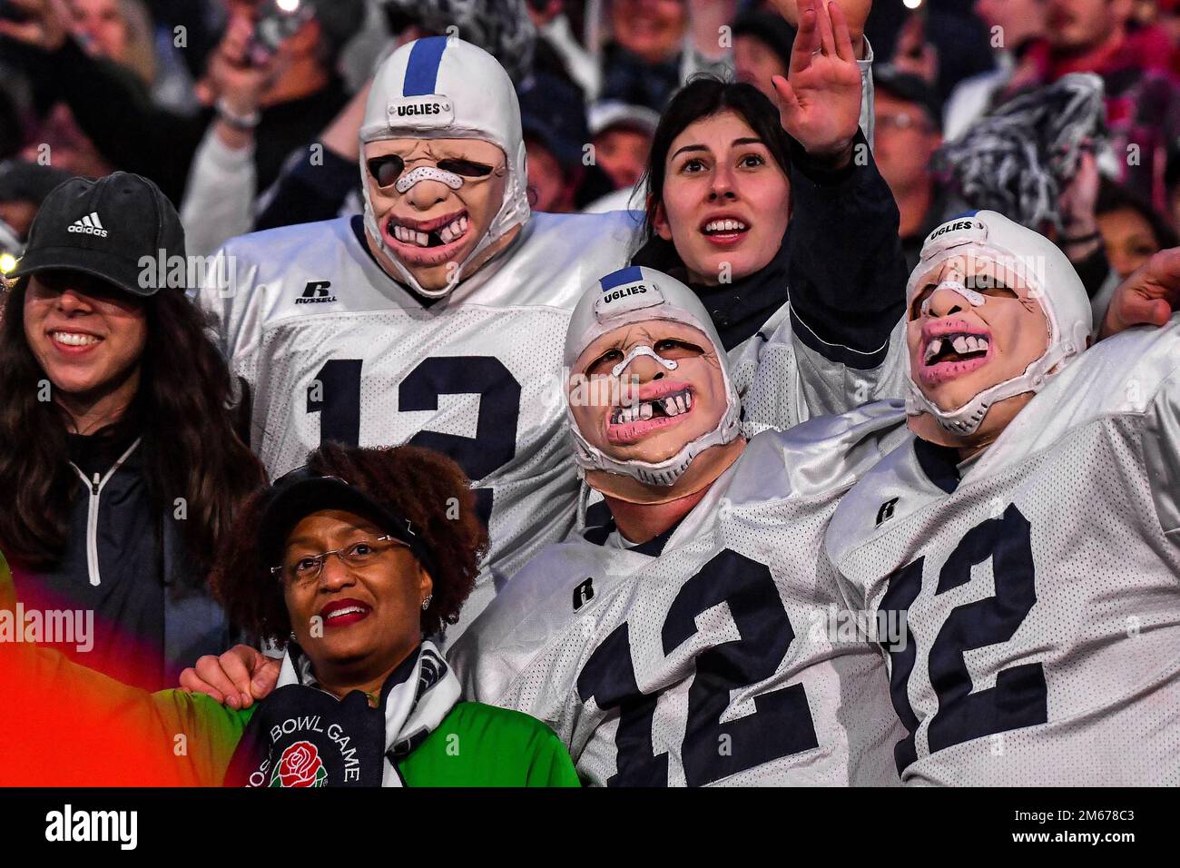 Pasadena, CA. 2nd Jan, 2023. Penn State Nittany Lions Fans in the stands ''The Uglies ...