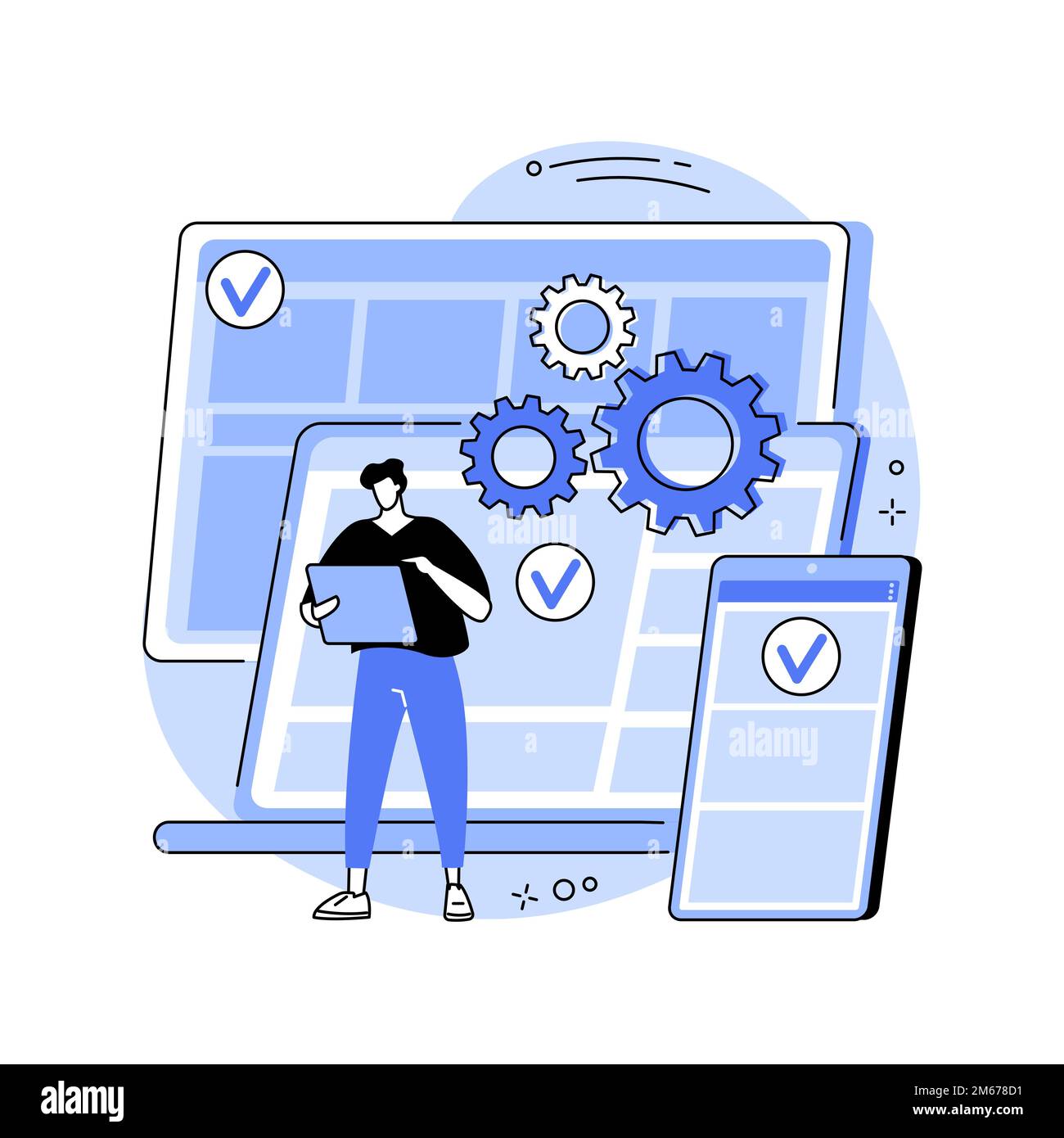 Cross Platform Development Abstract Concept Vector Illustration Cross Platform Operating