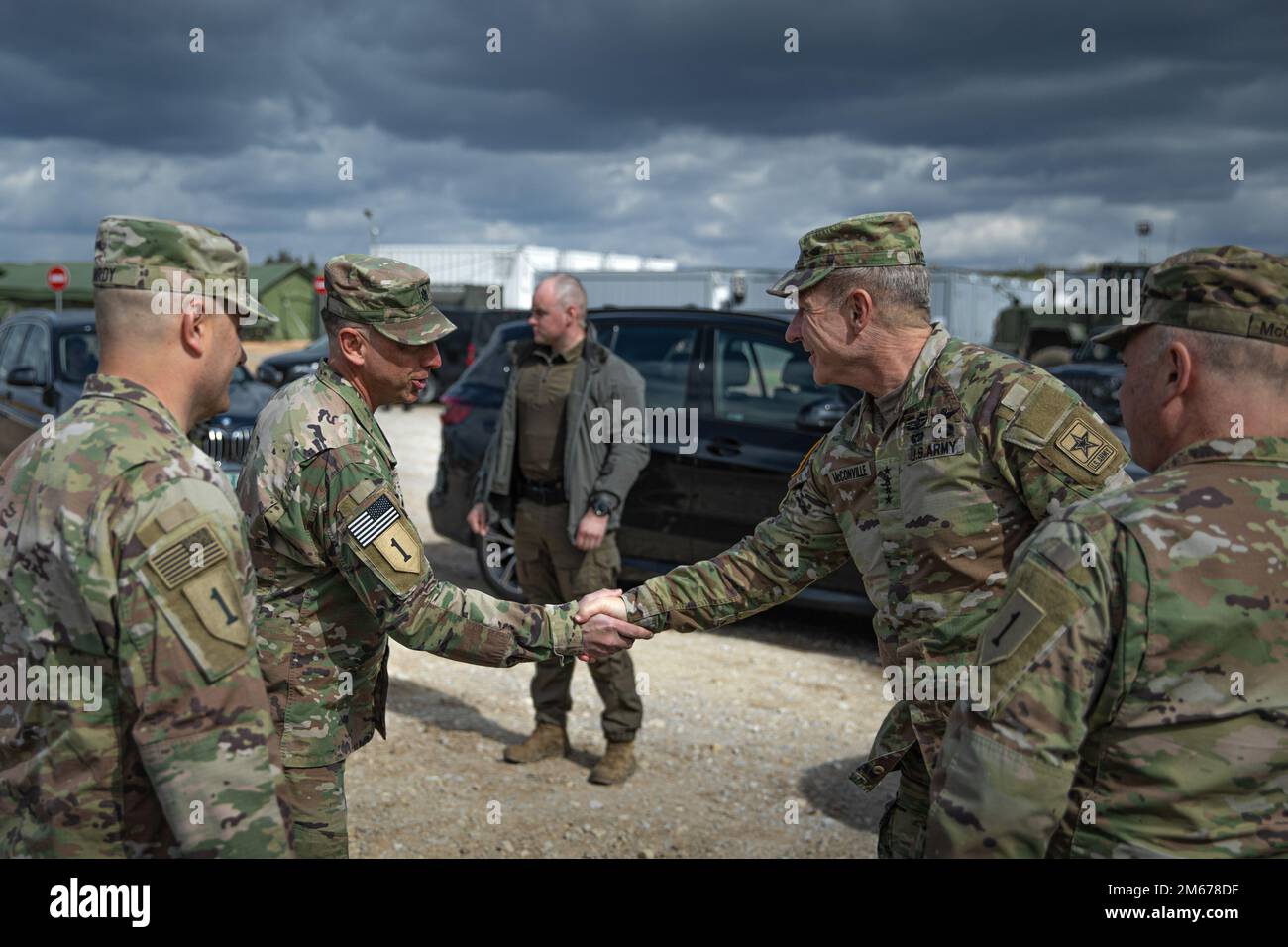 U.S. Army Lt. Col. Paul Godson, left, commander of the 3rd Battalion ...