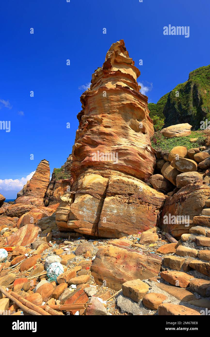 Coastal rock formations in Nanya, Northeast Coast National Scenic Area ...