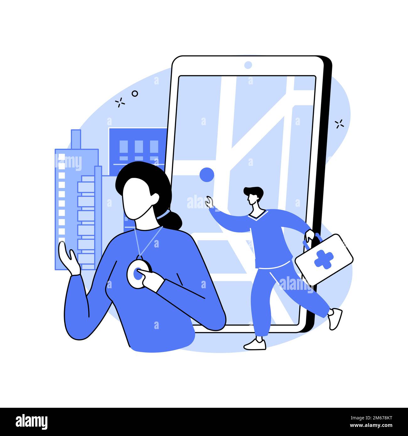 Personal emergency button abstract concept vector illustration. Built ...