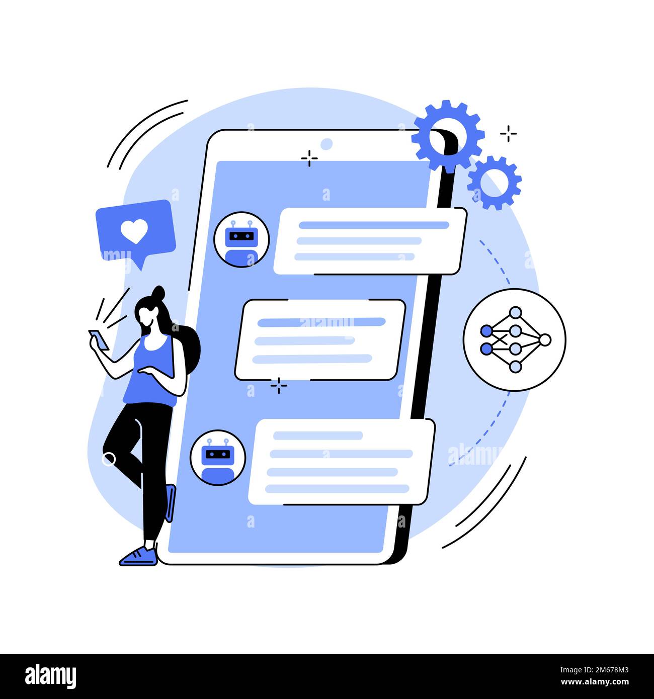 Chatbot self learning abstract concept vector illustration. Chatbot ...