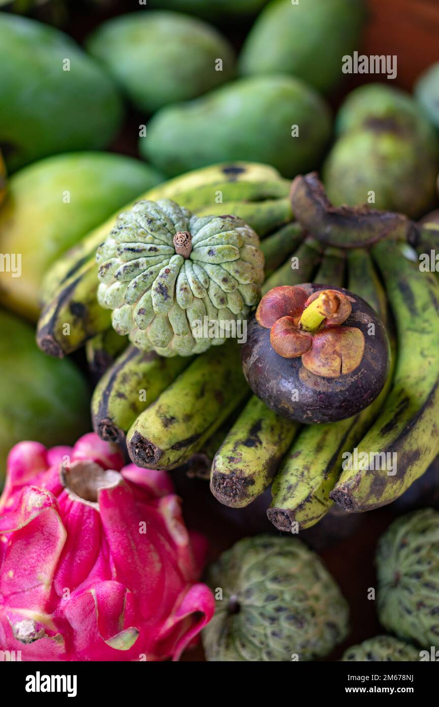 Set of Balinese fruits and vegetables . Flat lay Stock Photo - Alamy