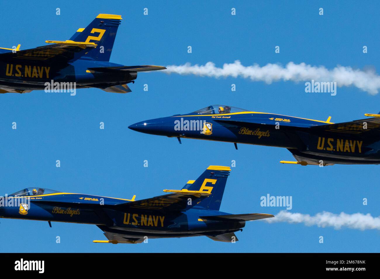 The U.S. Navy Flight Demonstration Squadron, the Blue Angels, flyby in ...