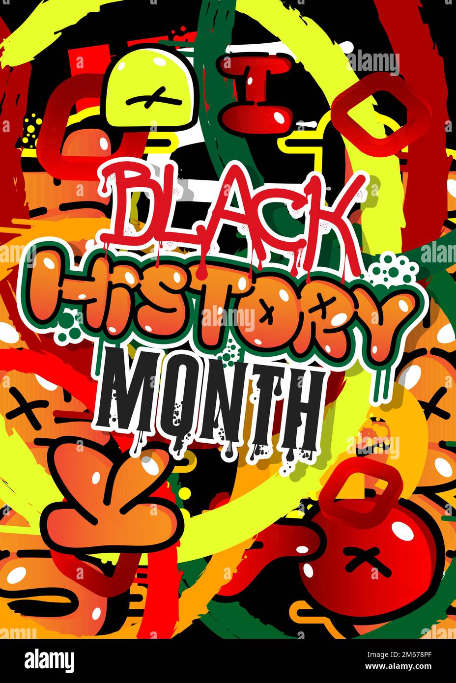 Black History Month. Graffiti tag. Abstract modern street art ...