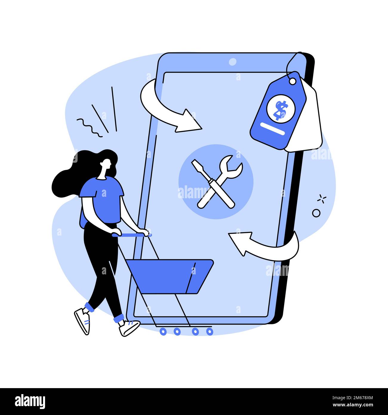 Refurbished device abstract concept vector illustration. Refurbished ...