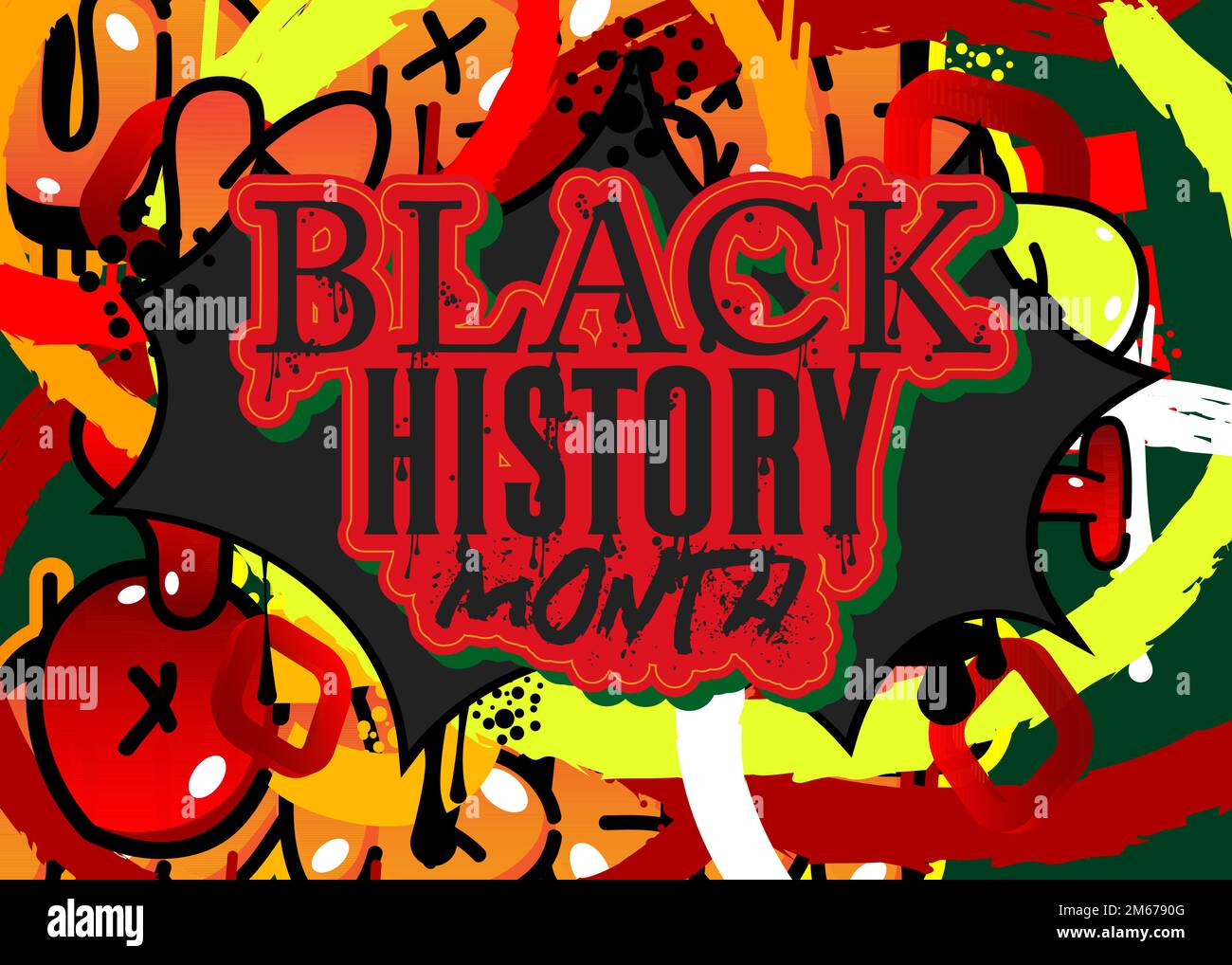 Black History Month. Graffiti tag. Abstract modern street art ...