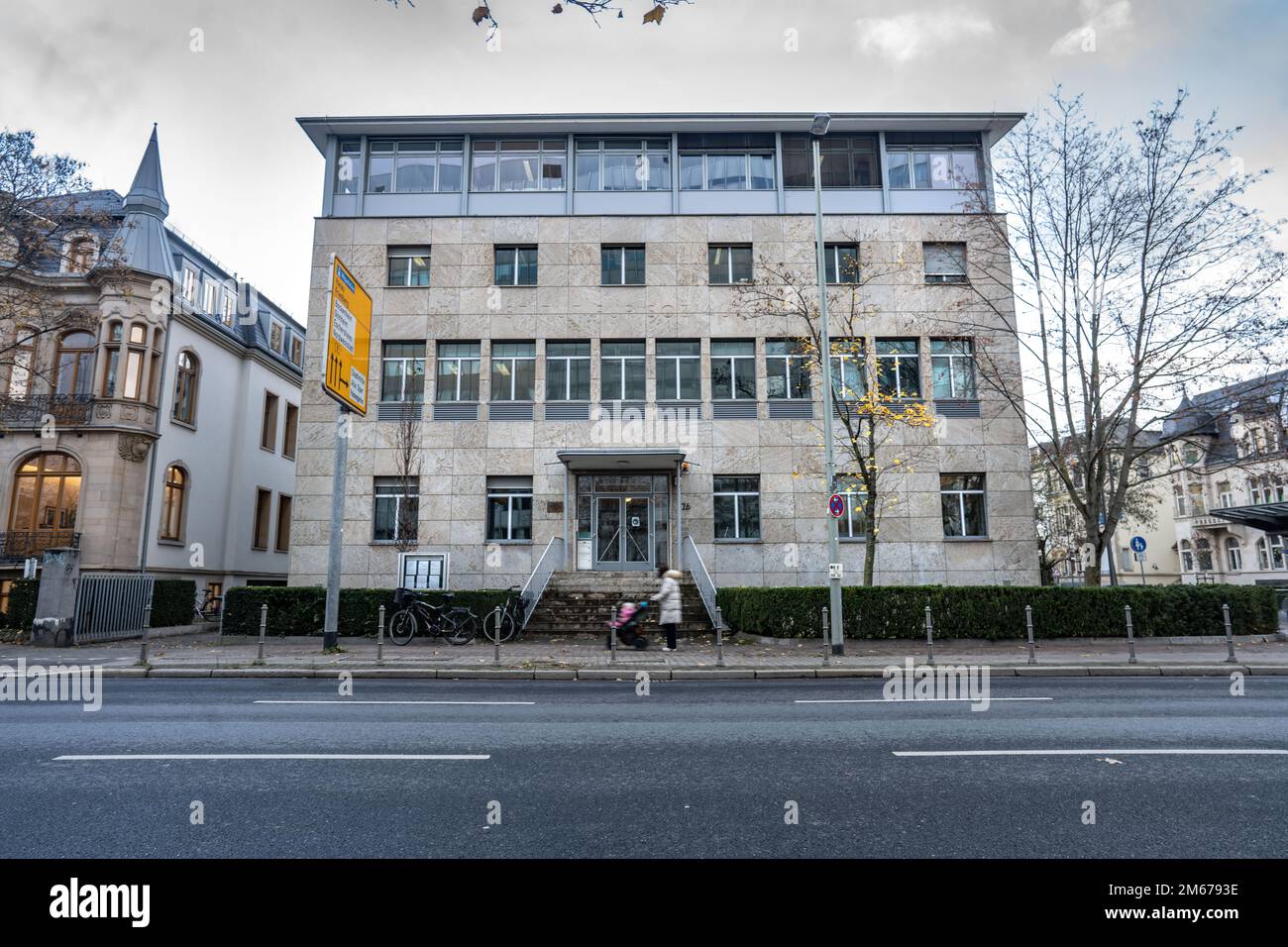 08 December 2022, Hessen, Frankfurt/Main: The building, completed in ...