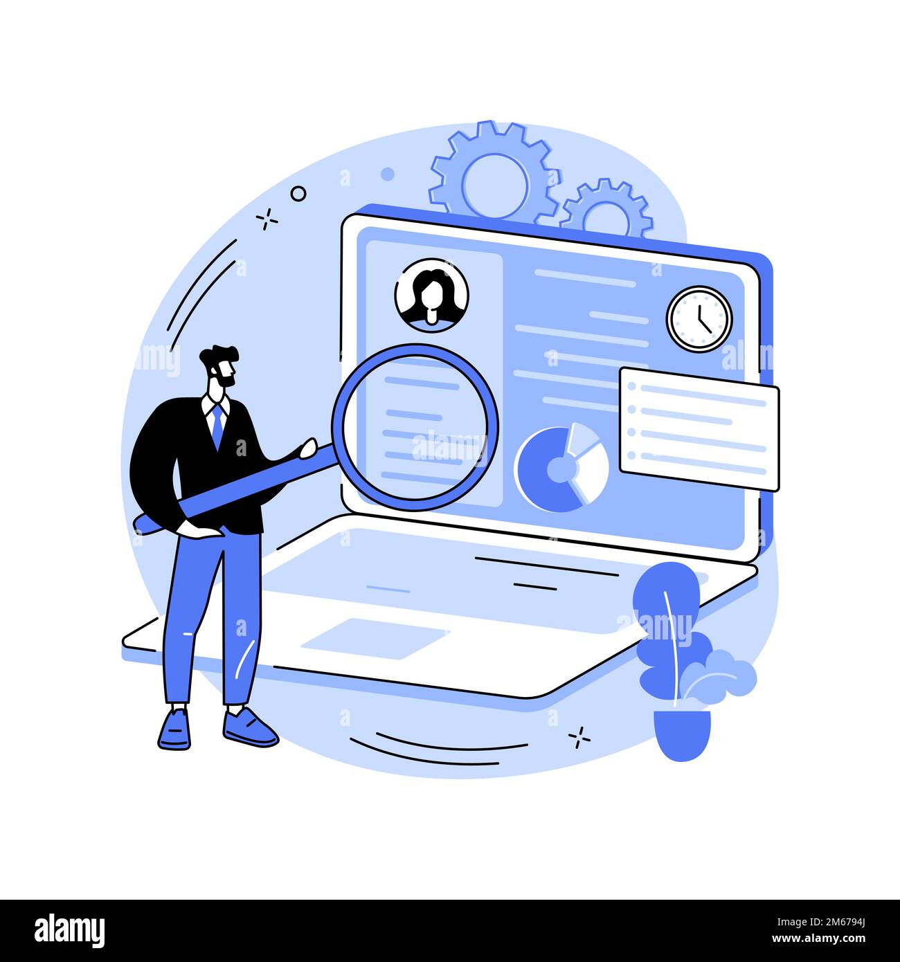 HR software abstract concept vector illustration. HR management ...