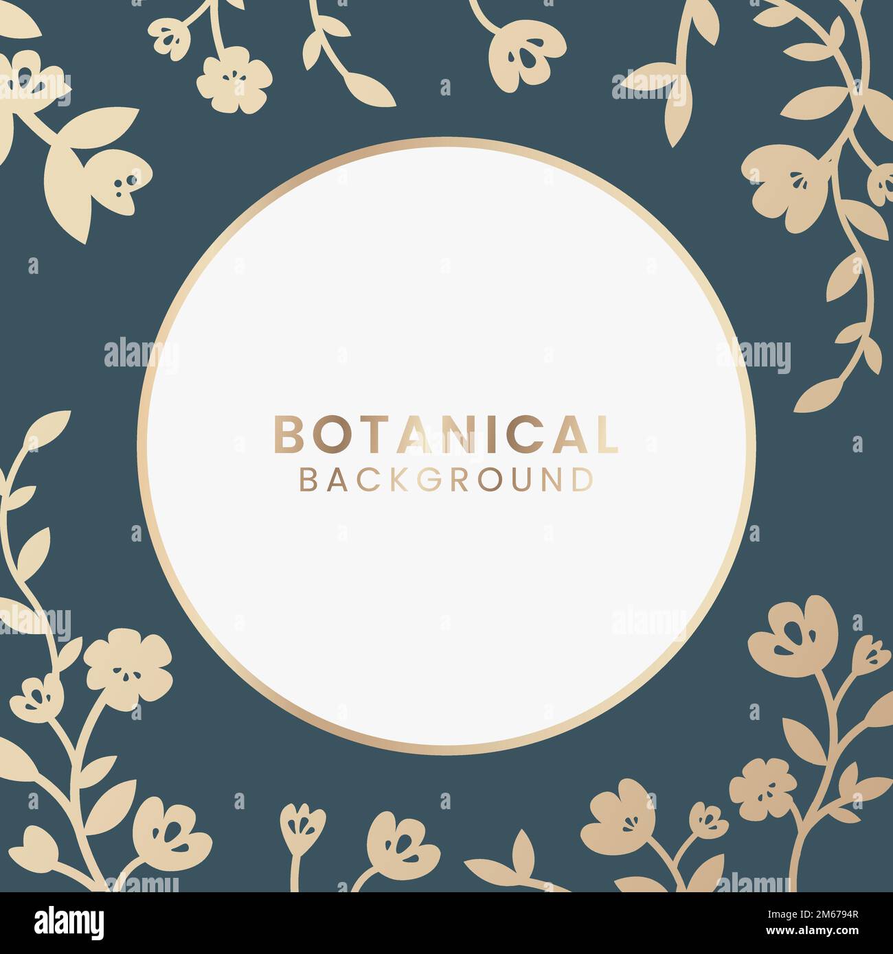 Gold botanical round framed vector Stock Vector Image & Art - Alamy