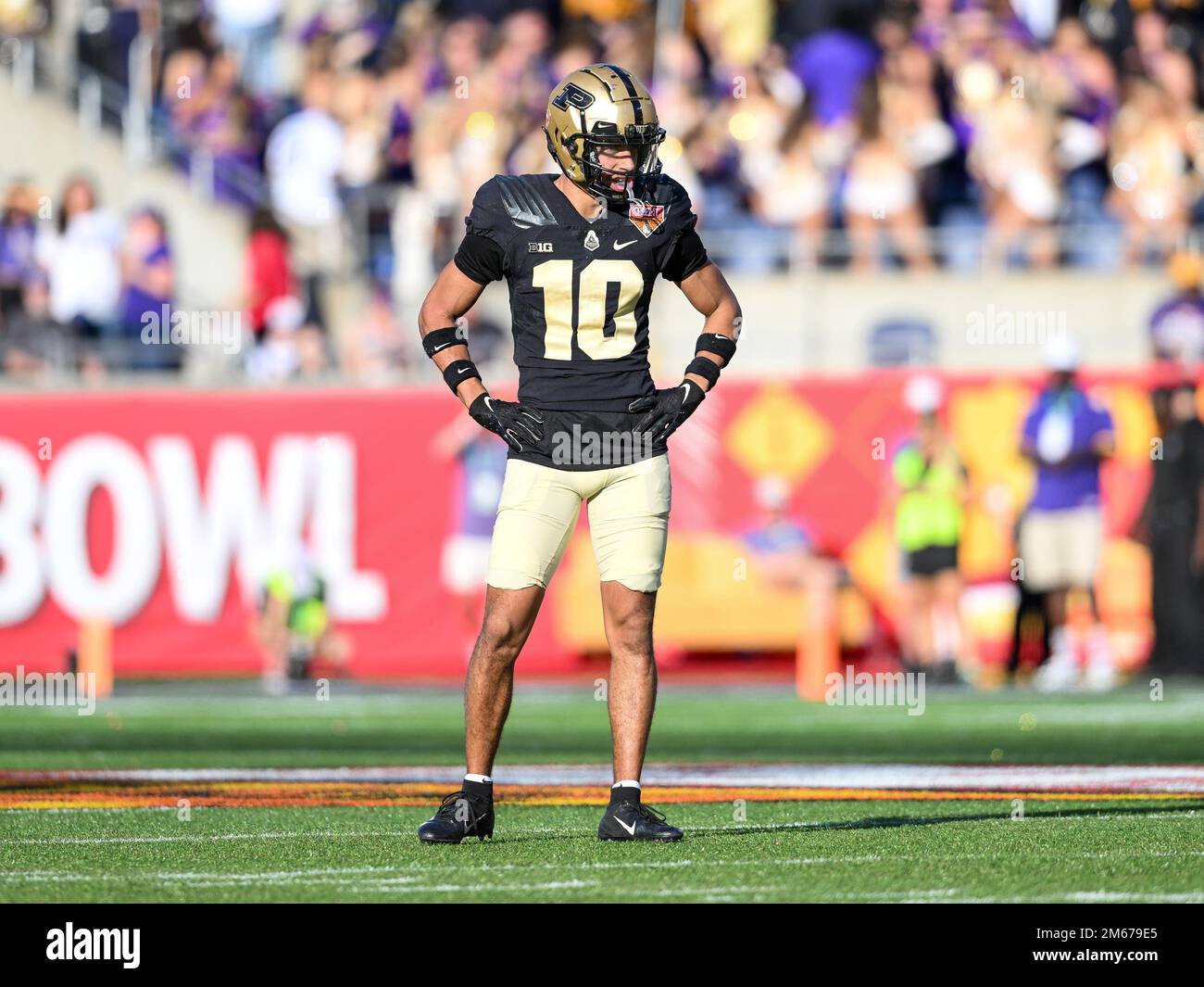 Orlando, Florida, USA. January 2, 2023: Purdue Boilermakers safety Cam ...