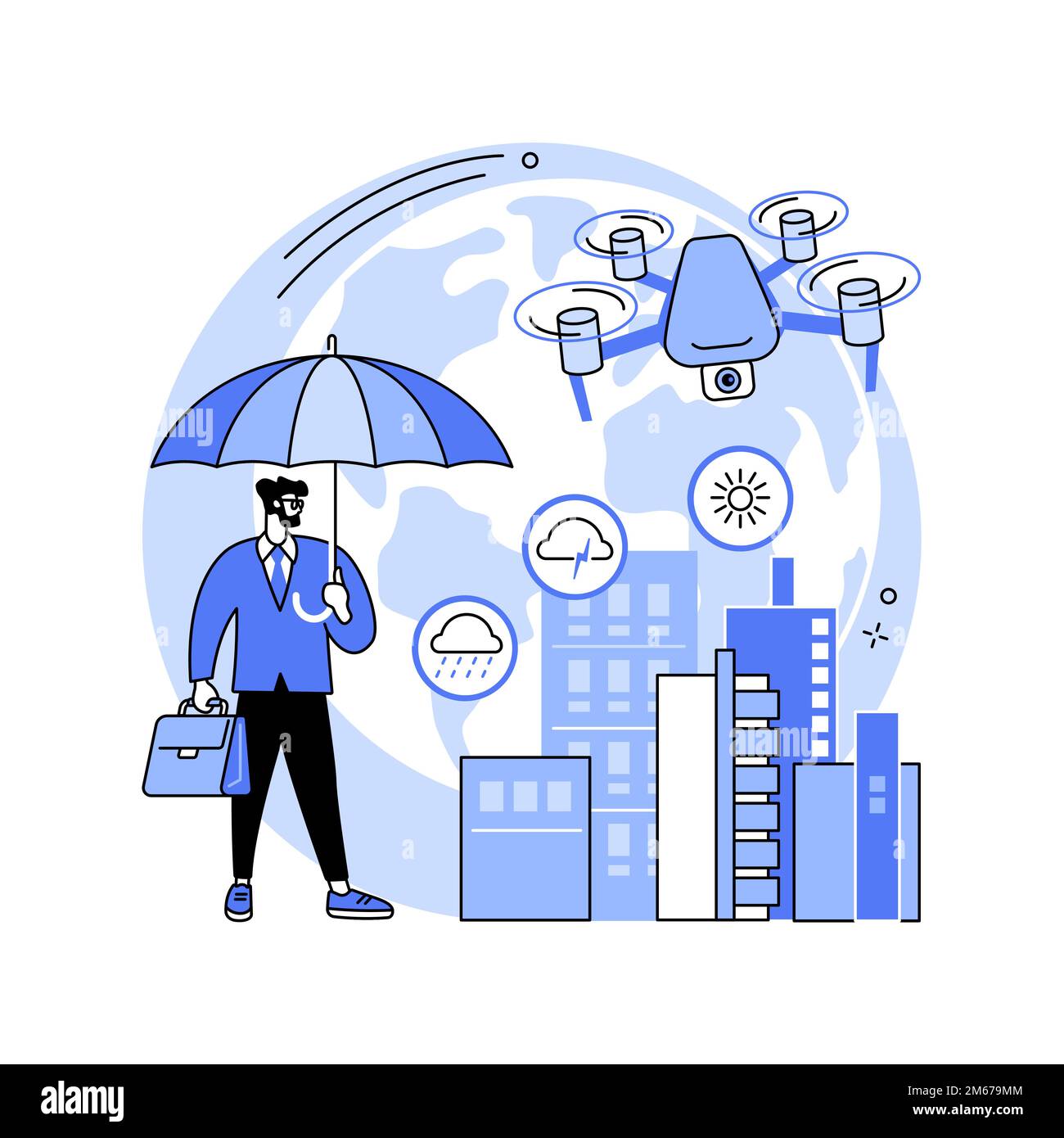 Meteorology drones abstract concept vector illustration. Meteorological ...