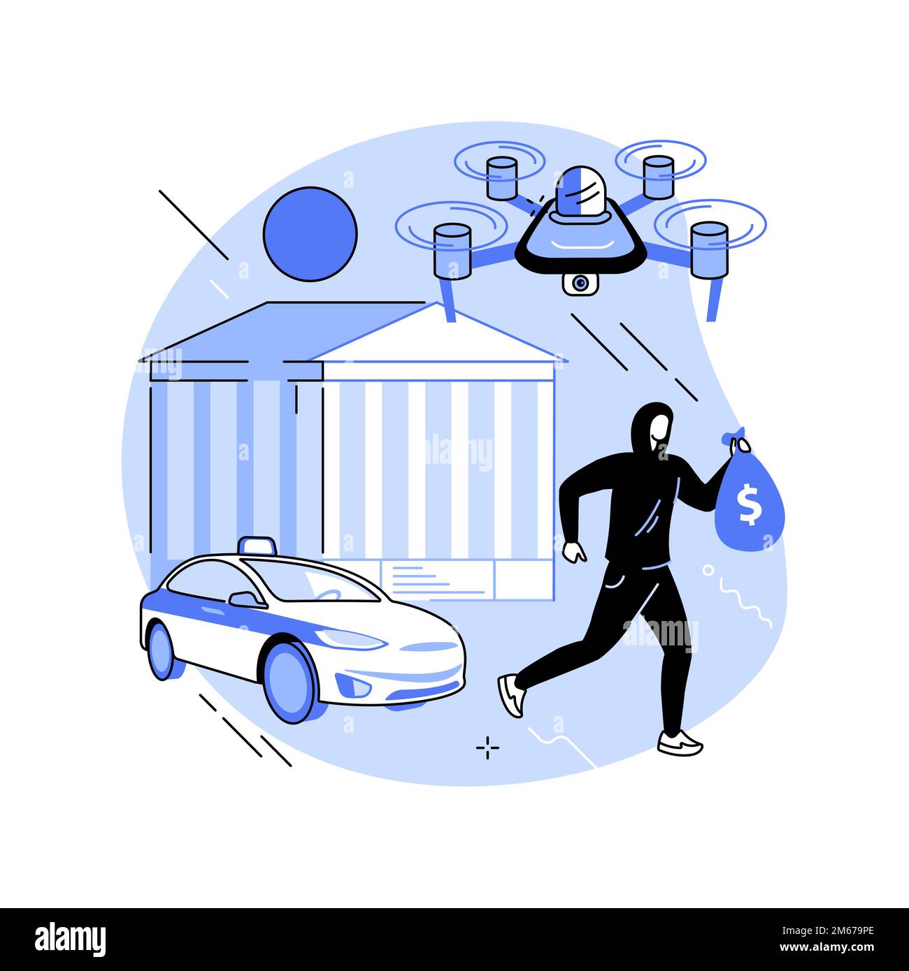 Law enforcement drones abstract concept vector illustration. Law ...