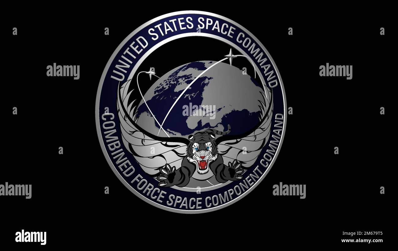 A 3D rendering of the emblem of the Combined Force Space Component ...
