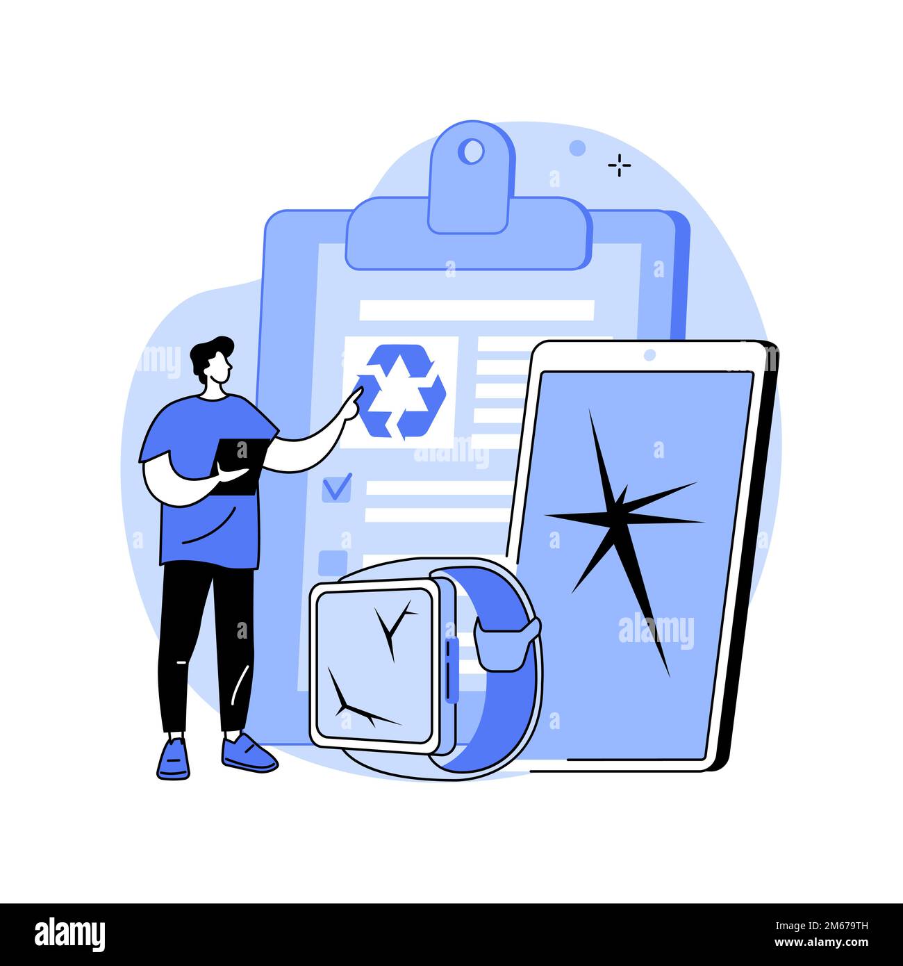 E-waste reduction abstract concept vector illustration. E-waste ...