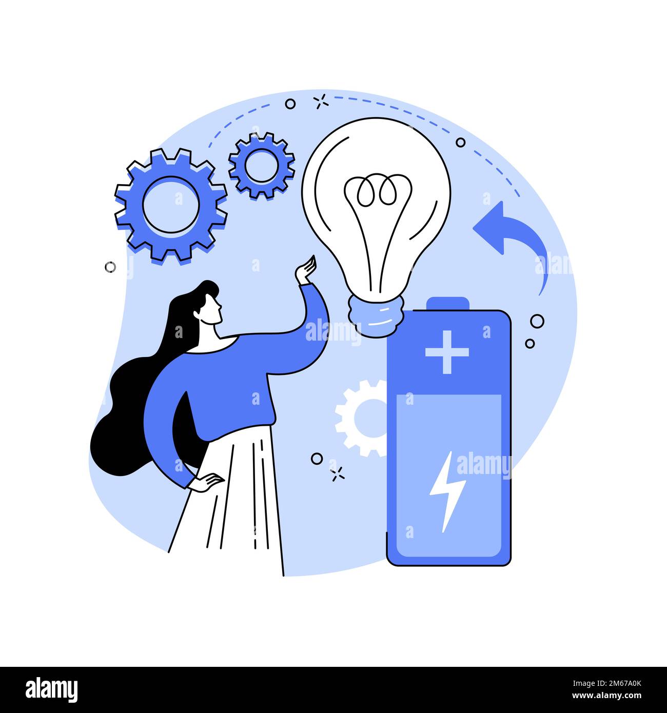 Innovative battery technology abstract concept vector illustration ...