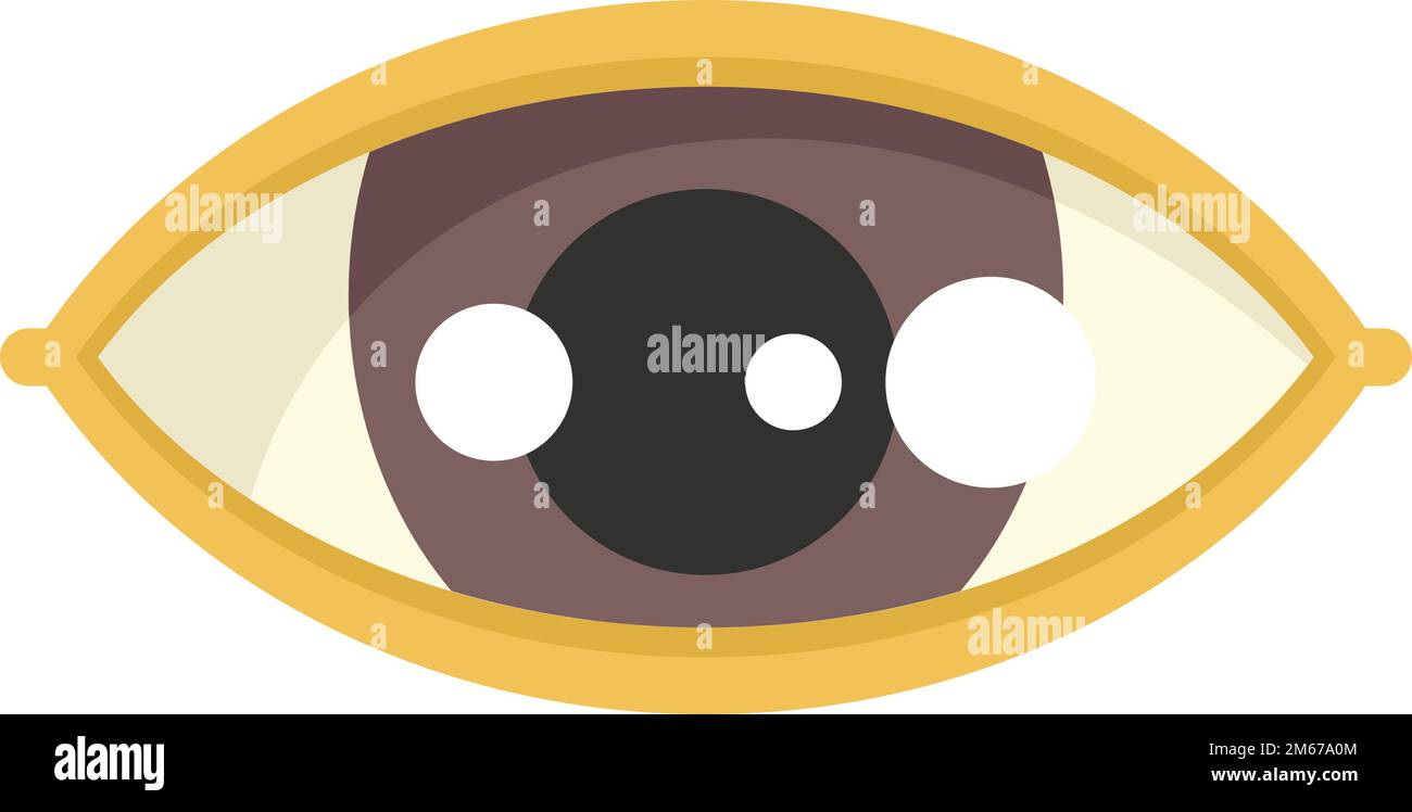 Eye pictogram icon flat vector. Vision look. See shape isolated Stock ...