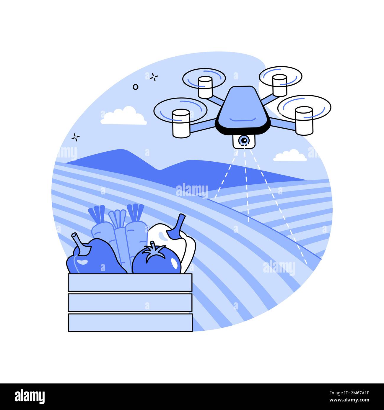 Agriculture drone use abstract concept vector illustration. Agriculture ...