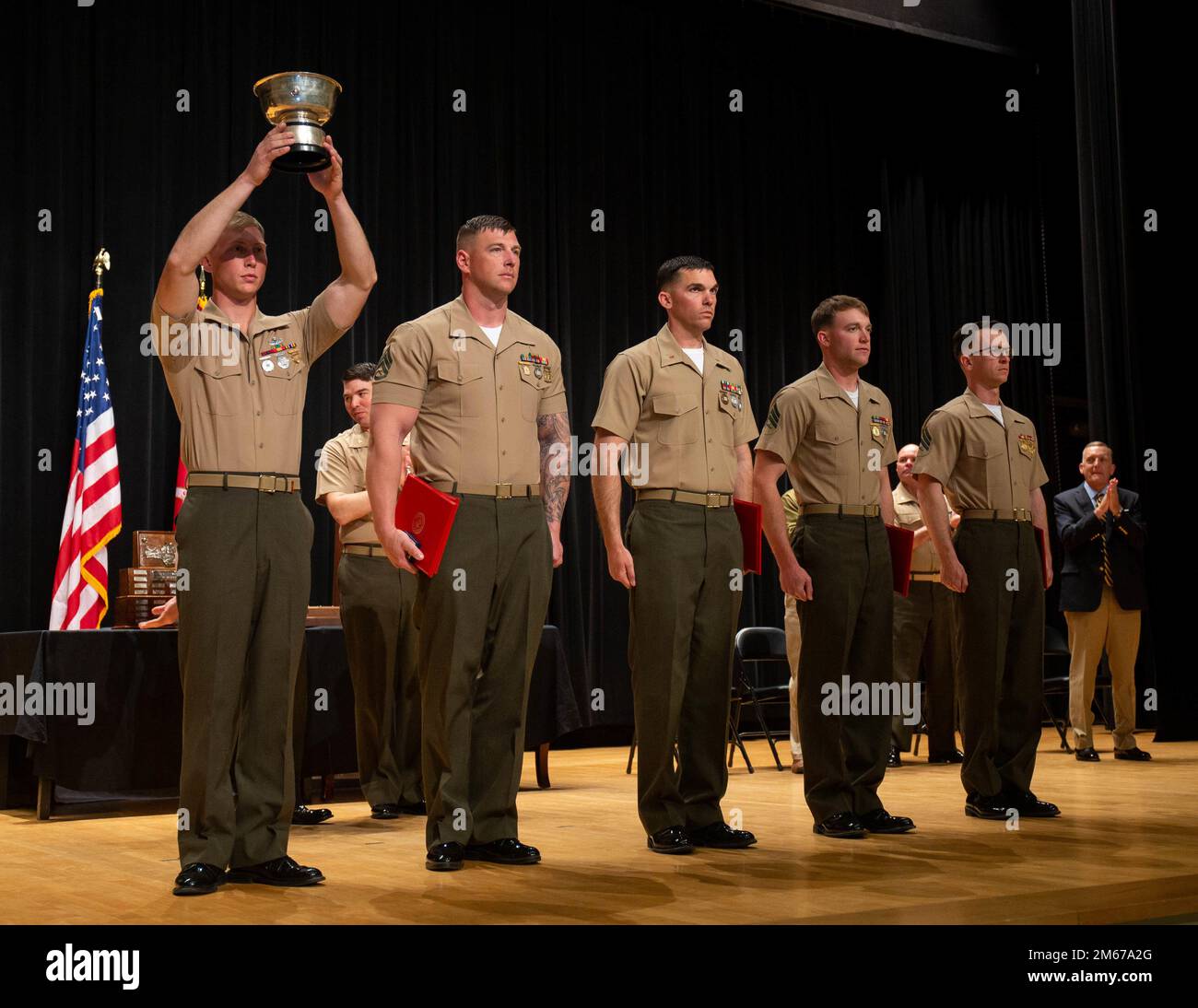 U.S. Marines from the Eastern Team receive the Inter-Division Pistol ...