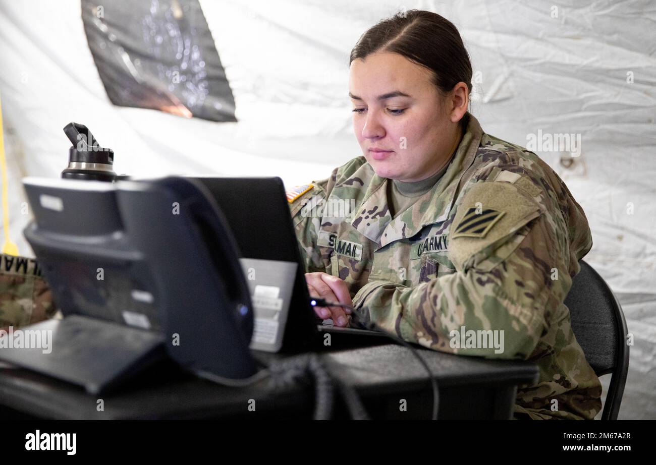 U.S. Army 1st Lt. Bethany Stuhlman, aide de camp to Brig. Gen. Jasper ...