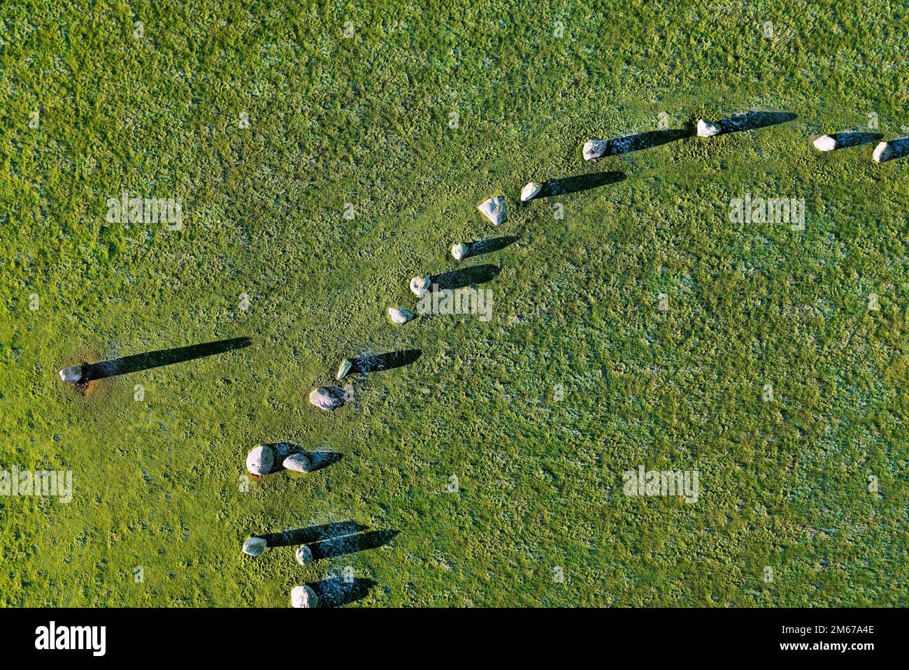 Long Meg and Her Daughters. Prehistoric Neolithic stone circle ...