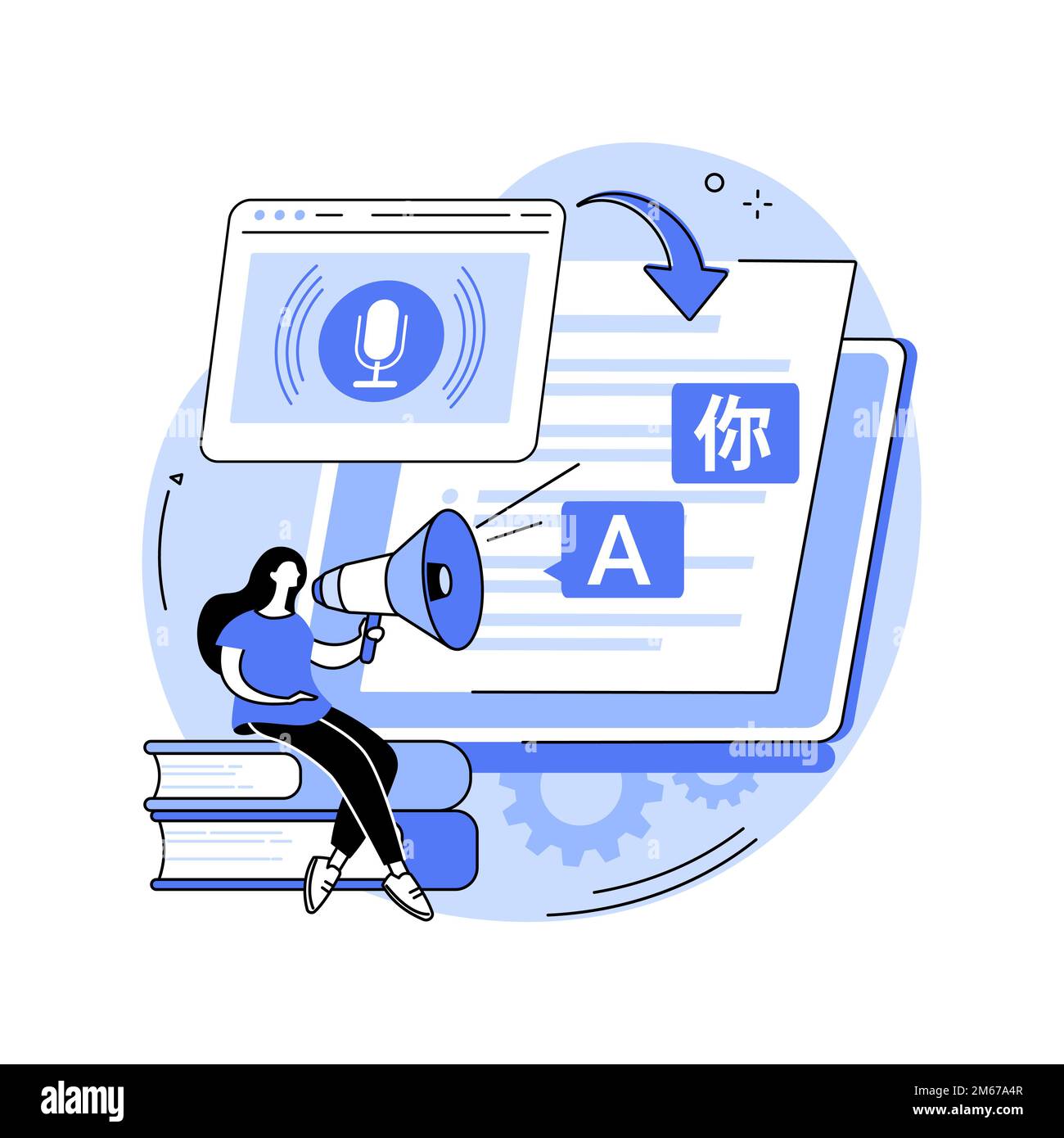 Language translation abstract concept vector illustration. Online ...