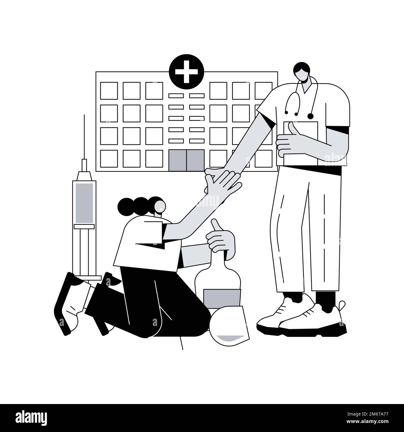 Drug Rehab Center Abstract Concept Vector Illustration Inpatient Drug