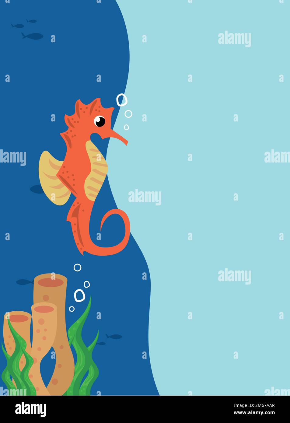 seahorse with seaweed Stock Vector Image & Art - Alamy