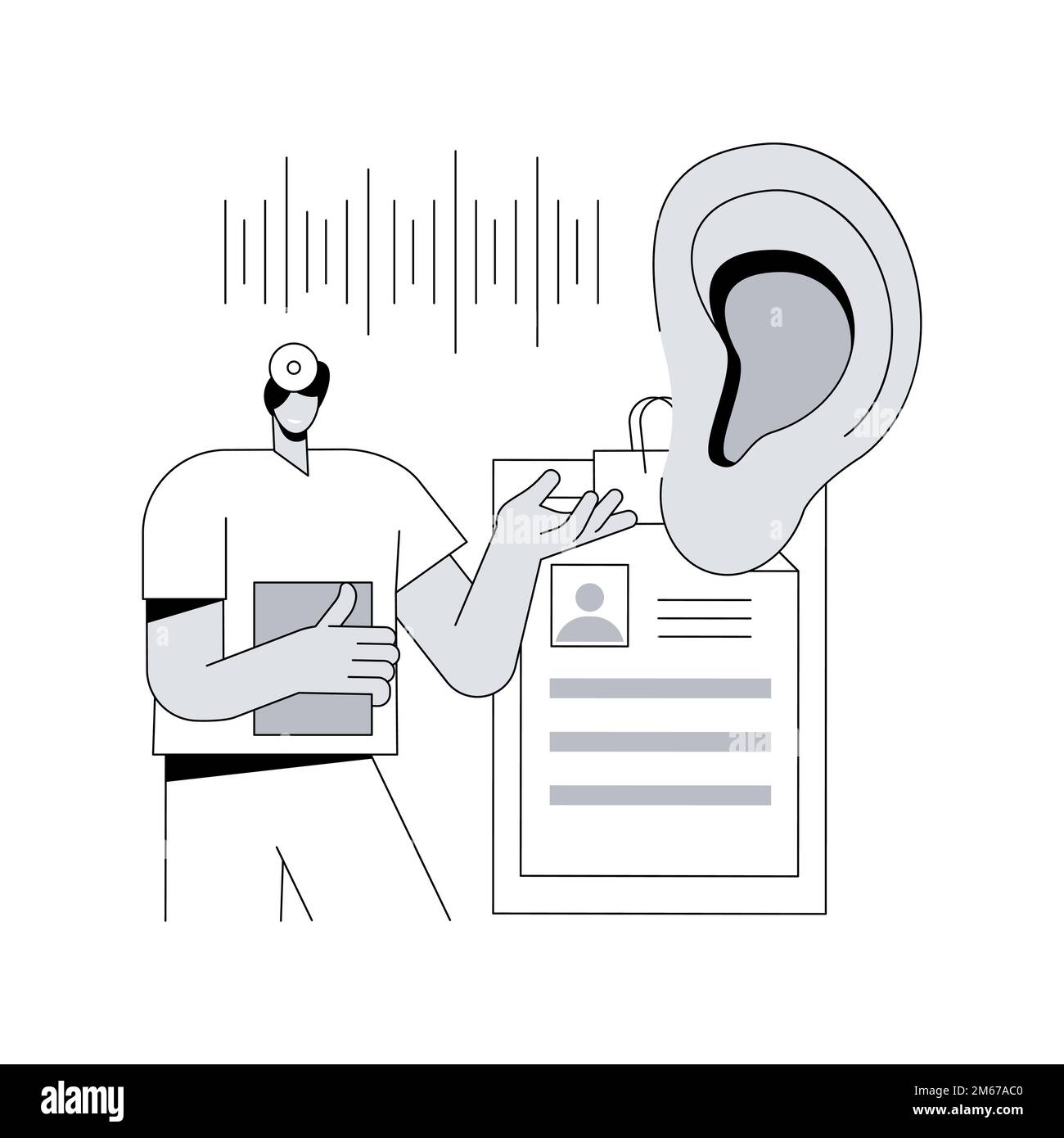 Hearing screening abstract concept vector illustration. Hearing loss ...
