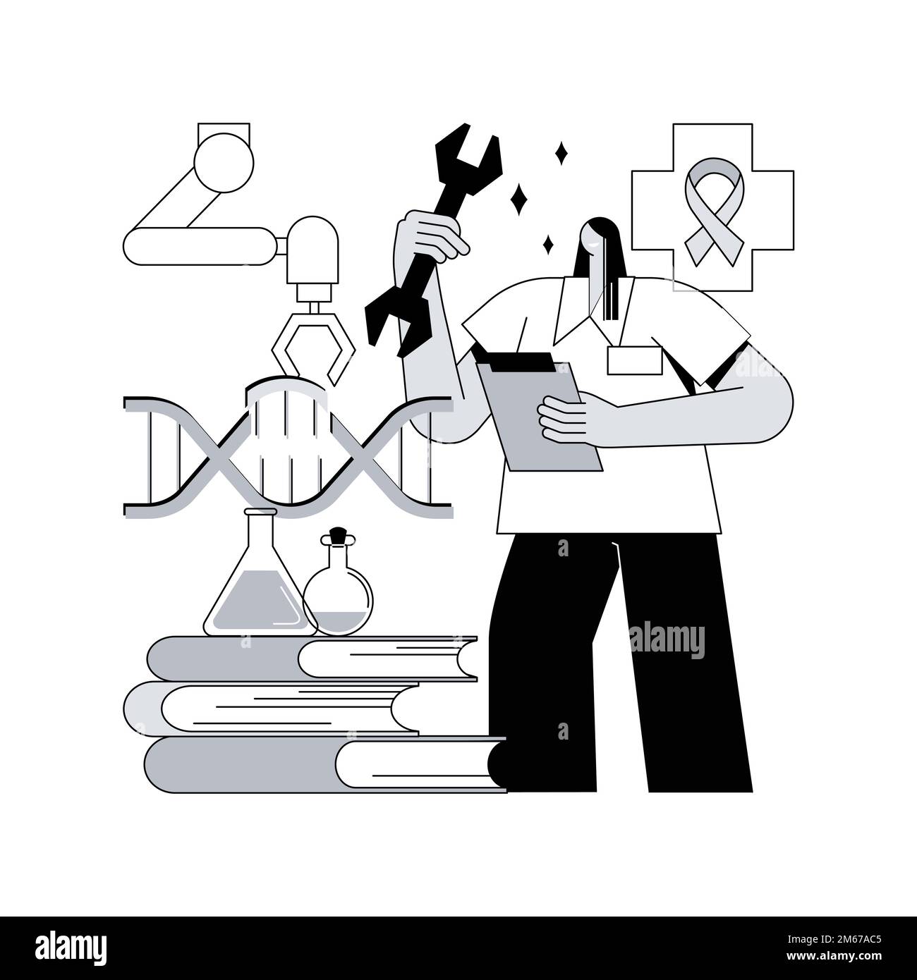 Gene therapy abstract concept vector illustration. Genetic cancer ...