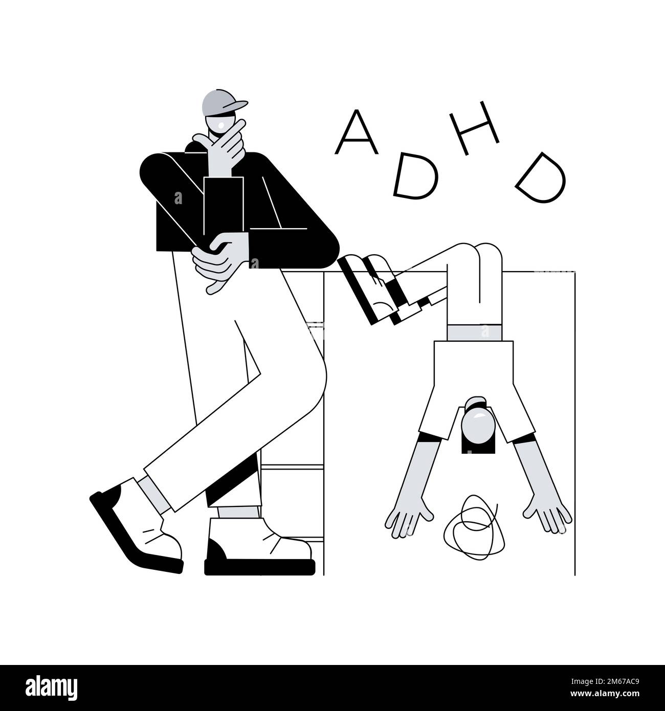 Attention deficit hyperactivity disorder abstract concept vector illustration. Developmental ...