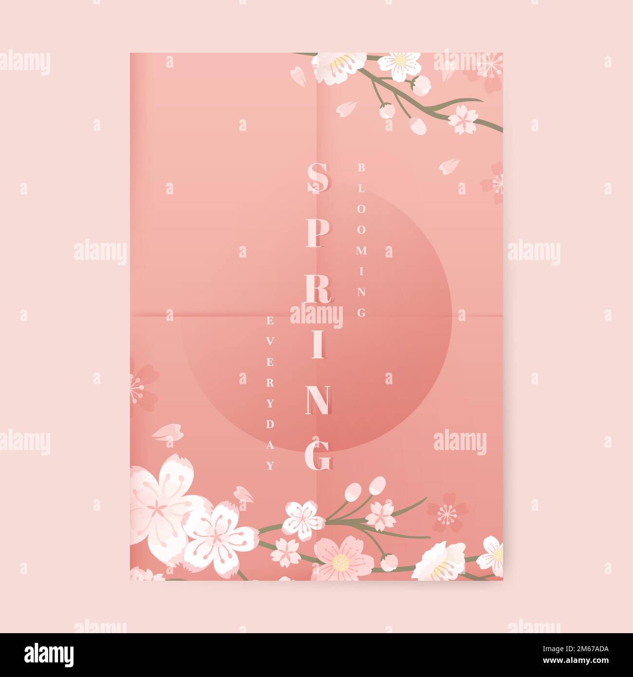 Pink cherry blossom poster template vector Stock Vector Image & Art - Alamy