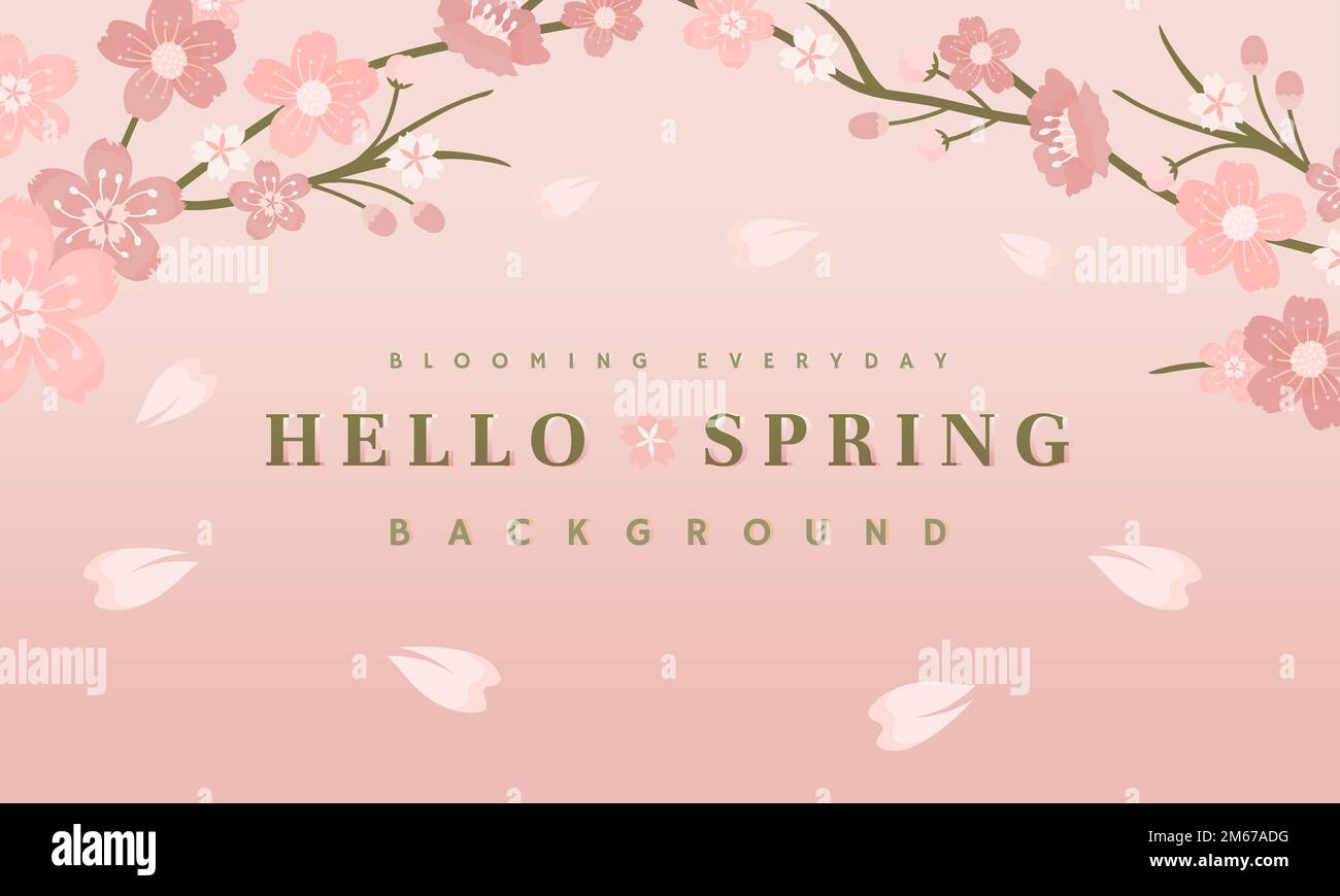Pink cherry blossom background vector Stock Vector Image & Art - Alamy