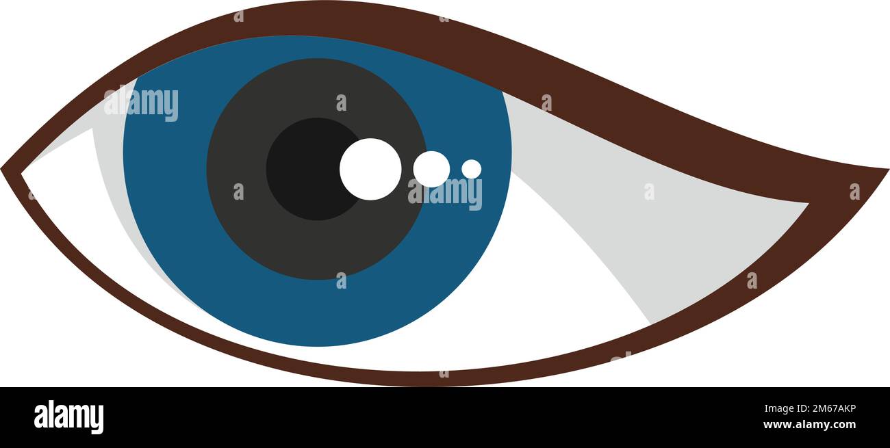 Male eye icon flat vector. View look. Vision shape isolated Stock ...