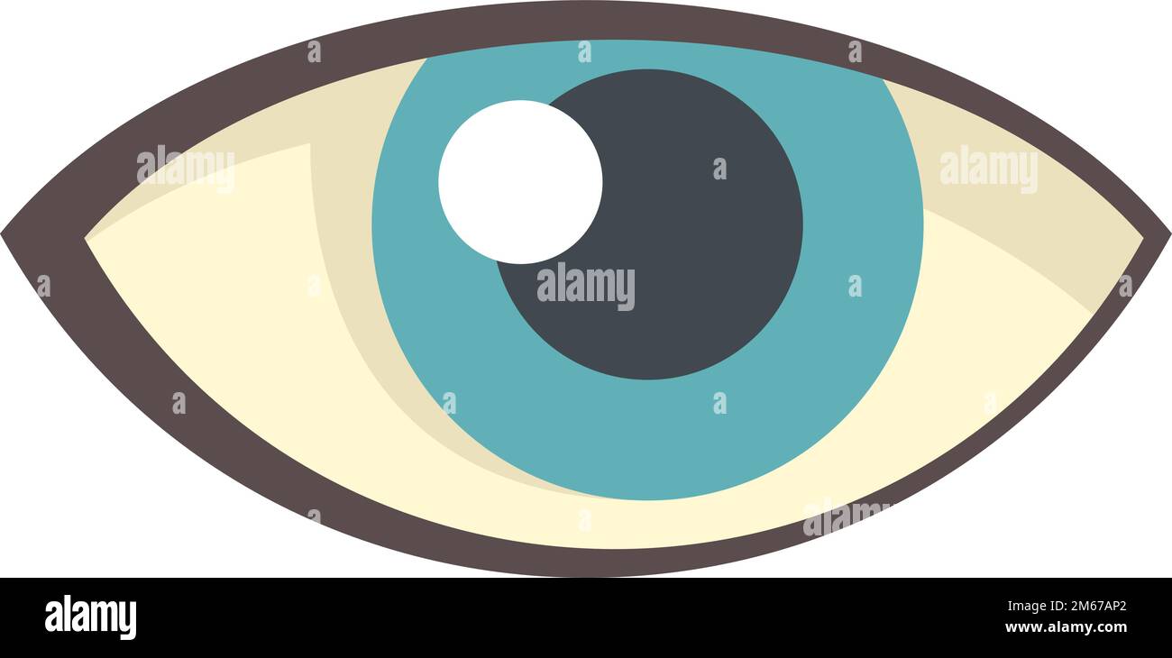 Eye science icon flat vector. Eyeball view. See watch isolated Stock ...