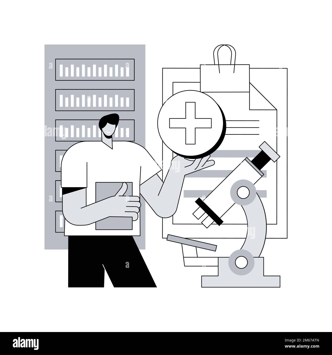 Big Data In Healthcare Abstract Concept Vector Illustration