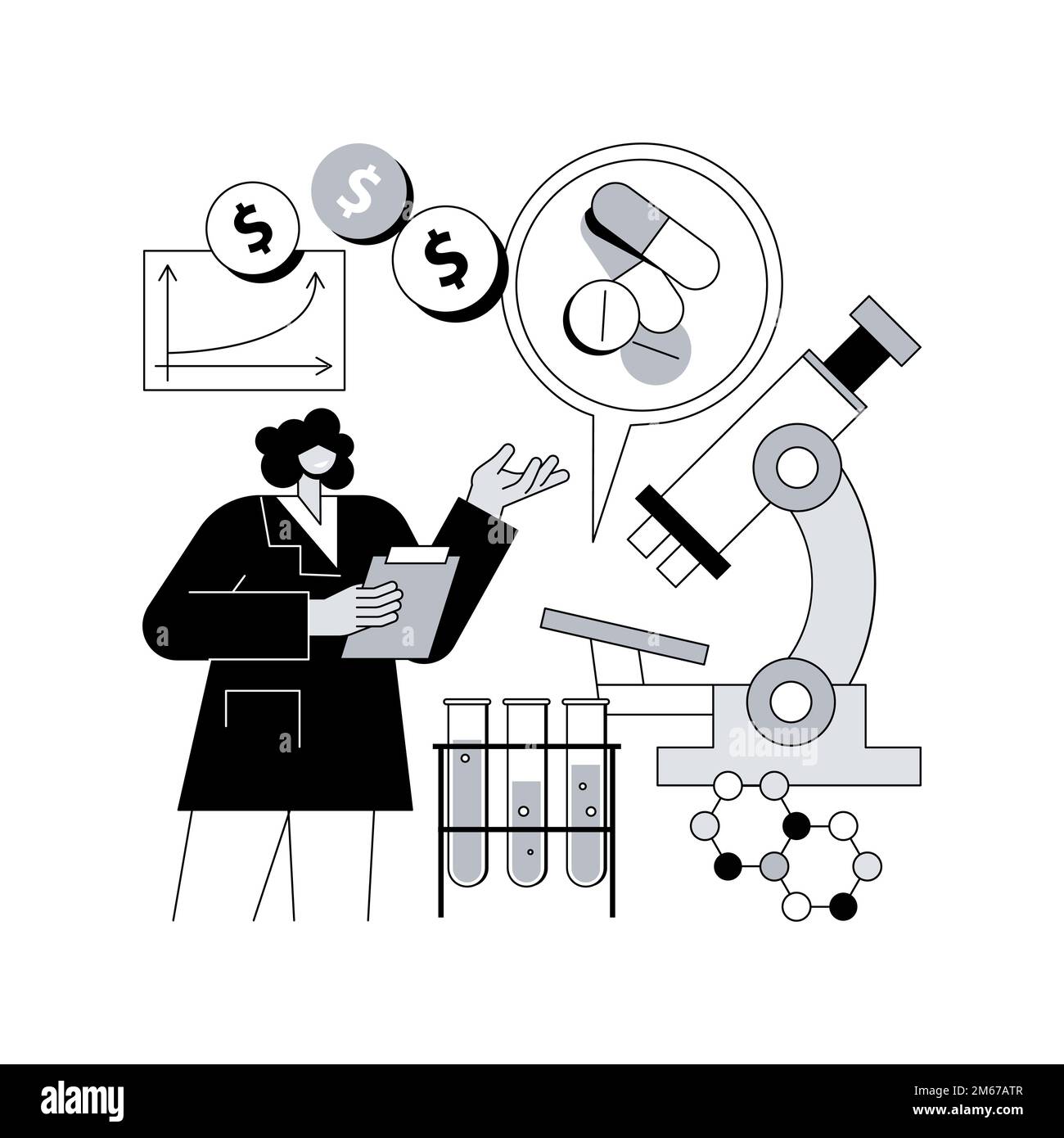 Pharmacological business abstract concept vector illustration ...