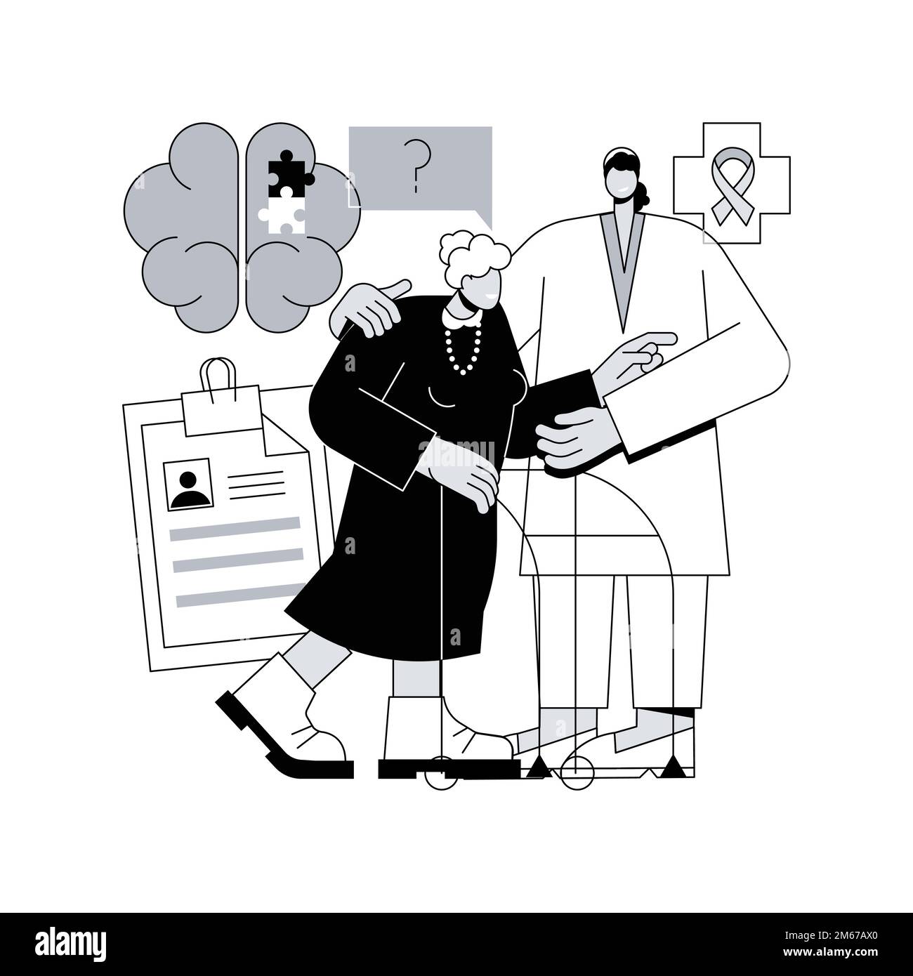 Alzheimer disease abstract concept vector illustration. Amnesia ...