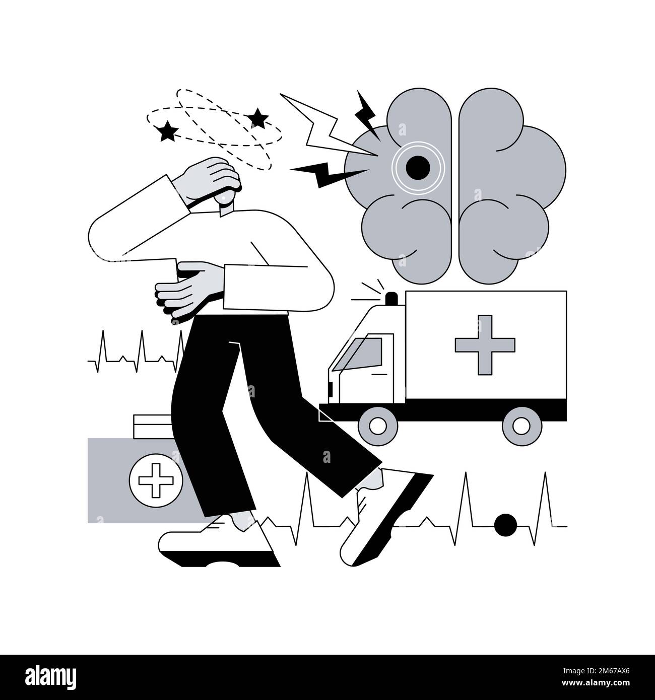Stroke abstract concept vector illustration. Cardiovascular condition ...