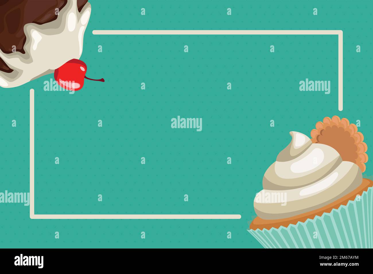 sweet cupcakes in frame Stock Vector Image & Art - Alamy