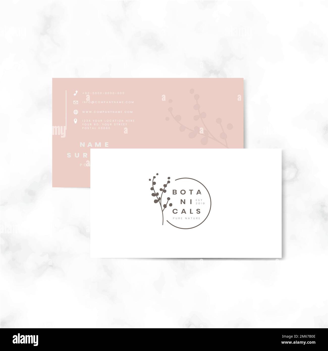 Botanical two sided name card vector Stock Vector Image & Art - Alamy