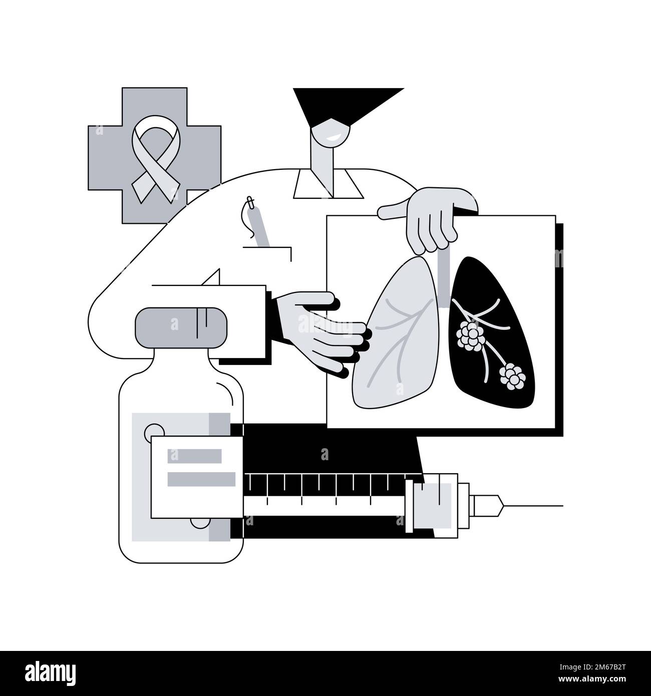 Lung cancer abstract concept vector illustration. Oncology early stage ...