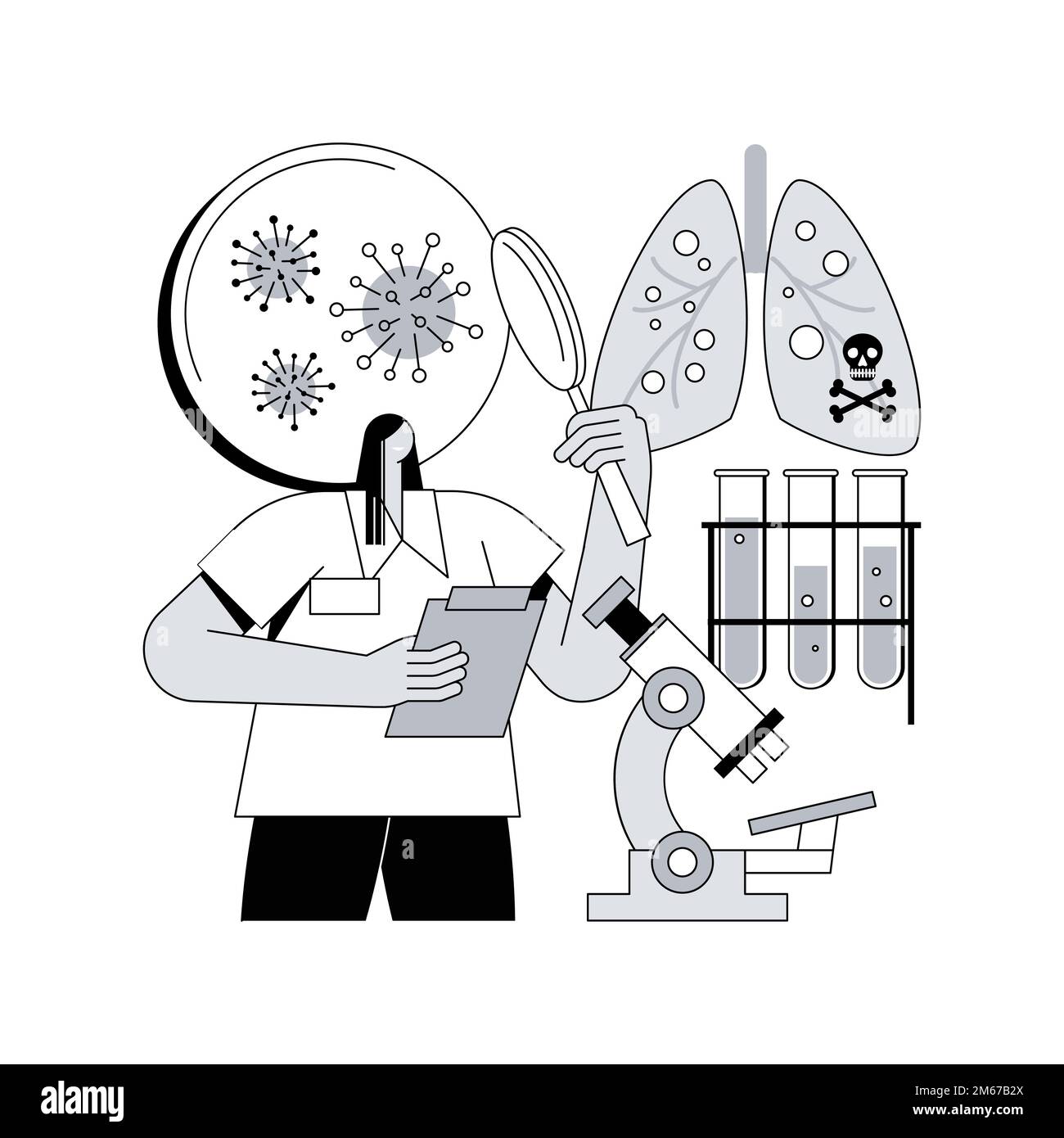 Lower respiratory infections abstract concept vector illustration. Lung ...