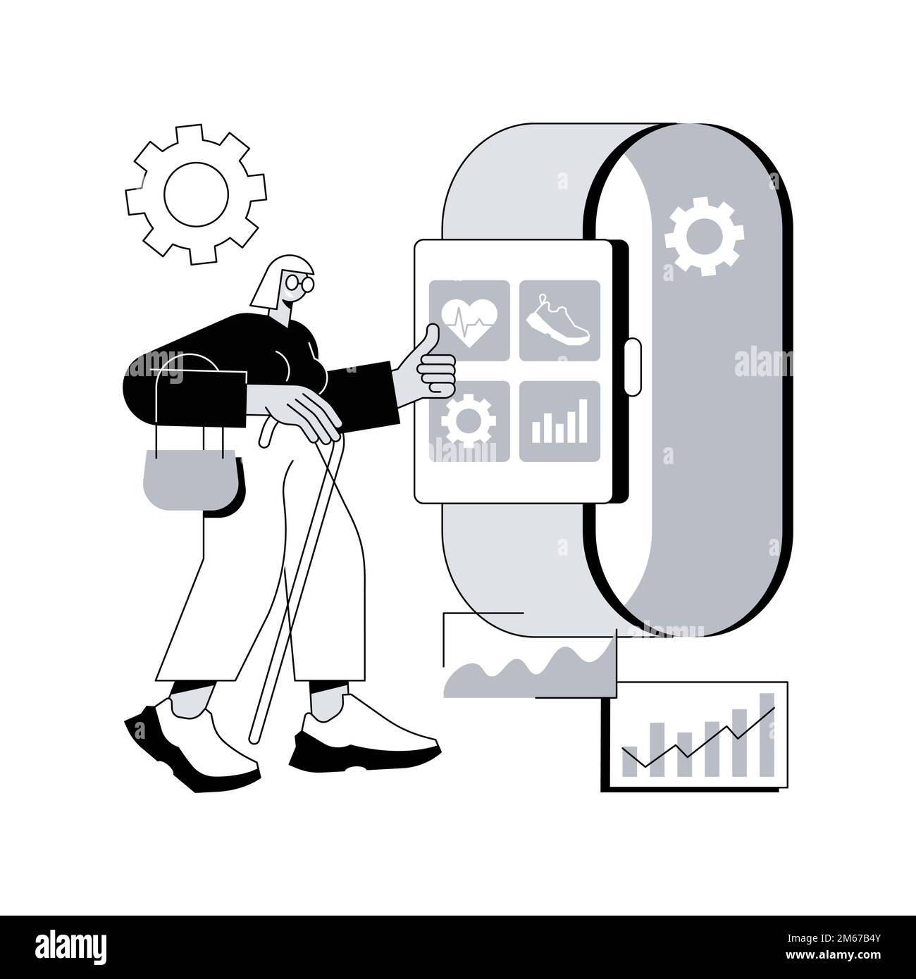 Smartwatch health care abstract concept vector illustration. Smartwatch ...