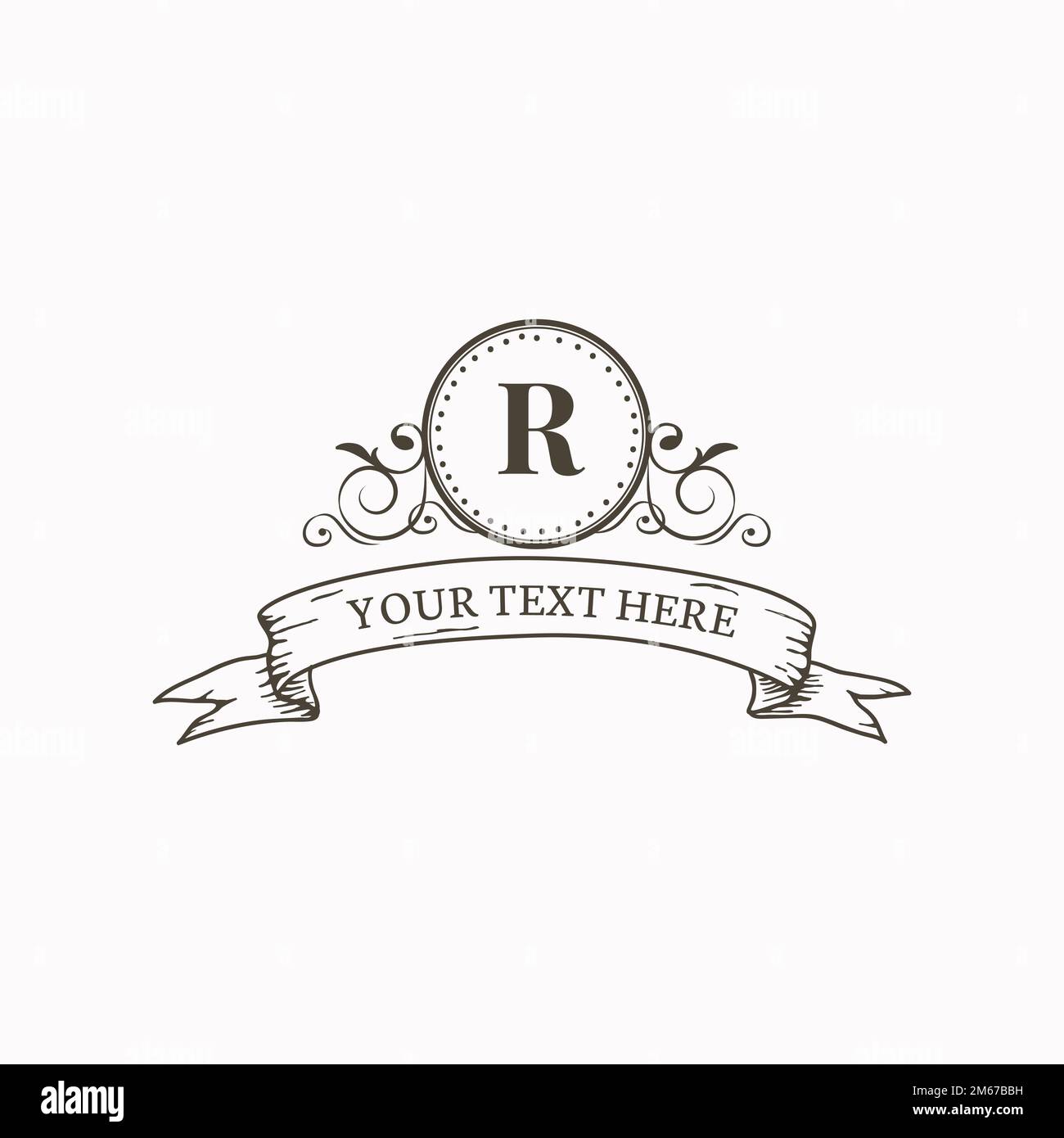 Vintage baroque R badge design Stock Vector Image & Art - Alamy